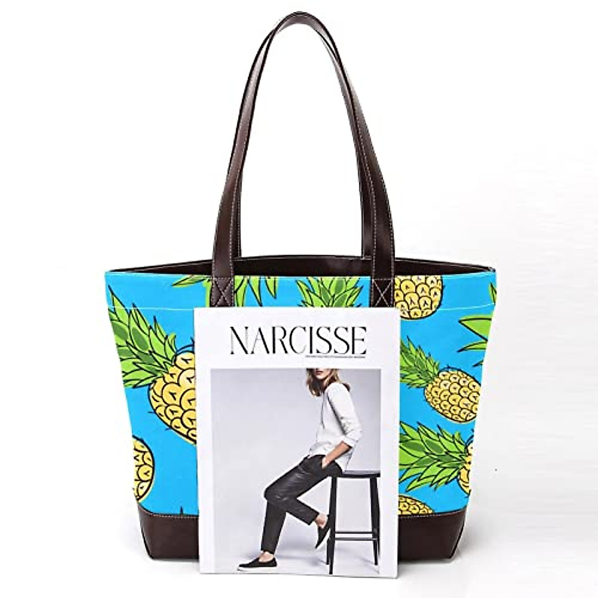 TBOUOBT Handbags for Women Fashion Tote Bags Shoulder Bag Satchel Bags, Tropical Fruit Pineapple