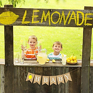 Natural Jute Burlap Banner Lemon Theme Baby Shower Party Decoration Fireplace Mantle Decoration