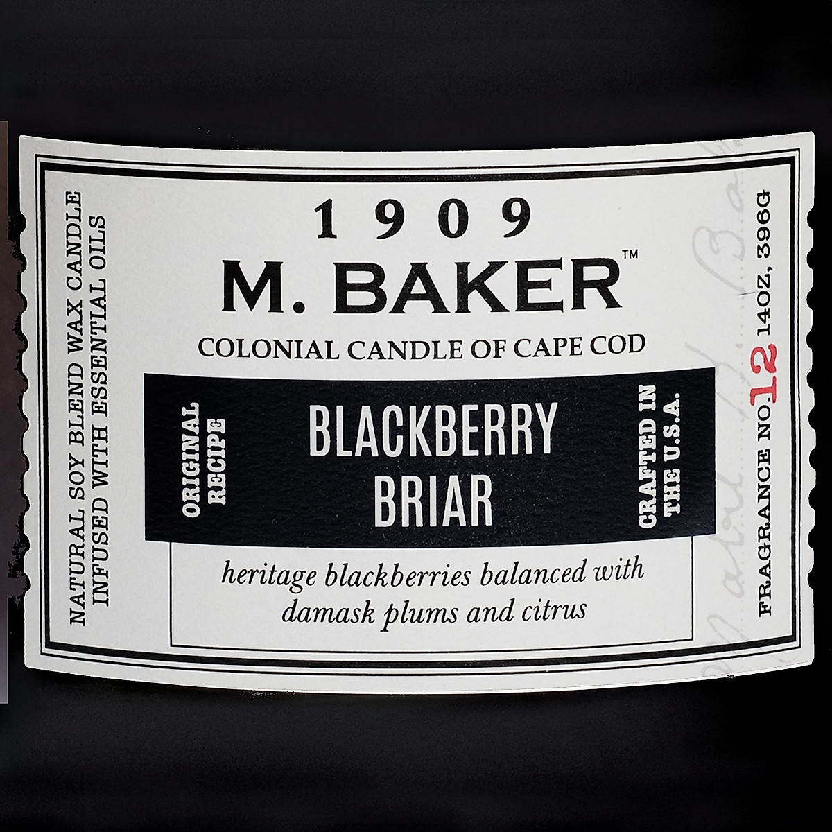 Colonial Candle BlackBerry Briar Scented Jar Candle | 2-Wick Natural Soy Blend Wax Candle for Home | Relaxing Aromatherapy Candle Infused with Essential Oils | M. Baker Apothecary Glass Jar Candle