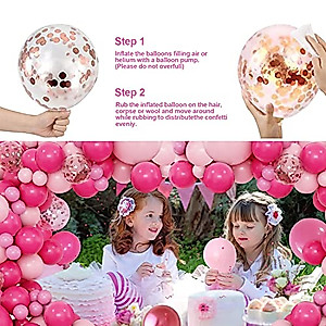 Pink Balloons Garland Arch Kit,Hot Pink Balloons,Pastel Pink Balloons Decorations for Valentines Day,Princess Birthday Party,Mothers Day Party,Baby Shower,Wedding,Anniversary