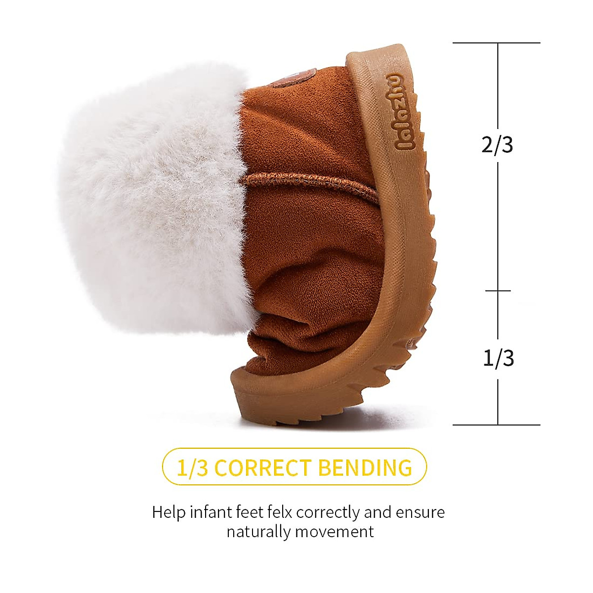 BMCiTYBM Baby Snow Winter Boots Girls Boys Cold Weather Faux Fur Shoes 6 12 18 24 Months Brown Size 6-12 Months Infant