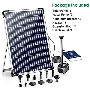 Solar Water Pump Outdoor, 12 Watt Solar Fountain Pump 360GPH+ Flow, Solar Water Fountain Kit with 7 Water Styles for Garden Pond Pool Waterfall Hydroponics Bird Bath