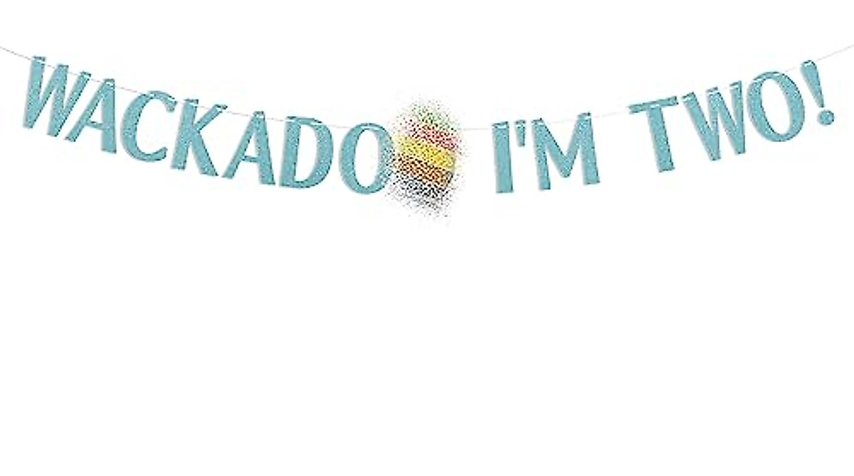 Blue Glitter Wackado* I'm Two! Banner for Kids' Parties