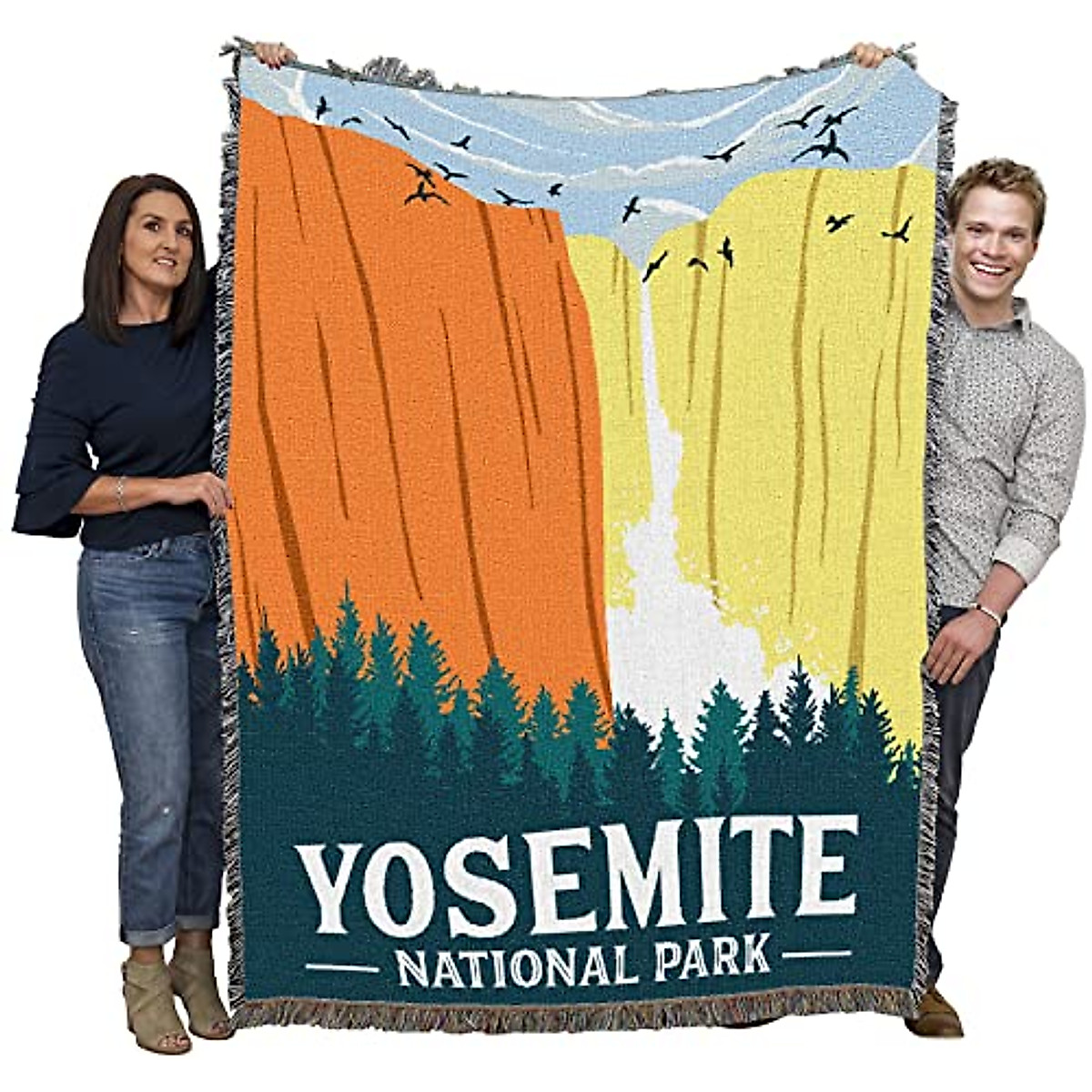 Pure Country Weavers Yosemite National Park Blanket - Gift Tapestry Throw Woven from Cotton - Made in The USA (72x54)