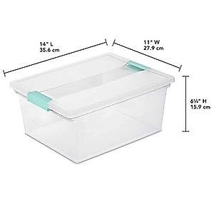 Sterilite Deep Clear Plastic Stackable Storage Container Bin Box Tote with Clear Latching Lid Organizing Solution for Home & Classroom, 4 Pack