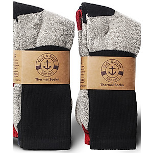 Yacht & Smith Men Women & Kids Thermal Socks, Bulk Pack Thick Warm Winter Boot Extreme Weather Socks, by SOCKS'NBULK (48 Pairs (Mens) 10-13)