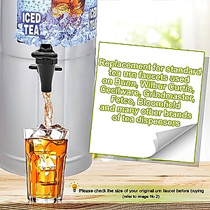 LERGNA 03260.0002 Replacement Faucet Kit for Tea Dispenser, Spigot Replacement for Tea Urn, Tea Spout/Nozzle with Wing Nut and C-Ring, 1 Pack, Black