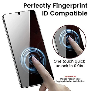 MOHAVE 2 Pack [Auto Alignment] Privacy Screen Protector for Samsung Galaxy S21 Ultra 5G 6.8 inch, Anti Spy Private Film, 7H Hybrid Material, 100% Ultrasonic Fingerprint ID Compatible, Case Friendly