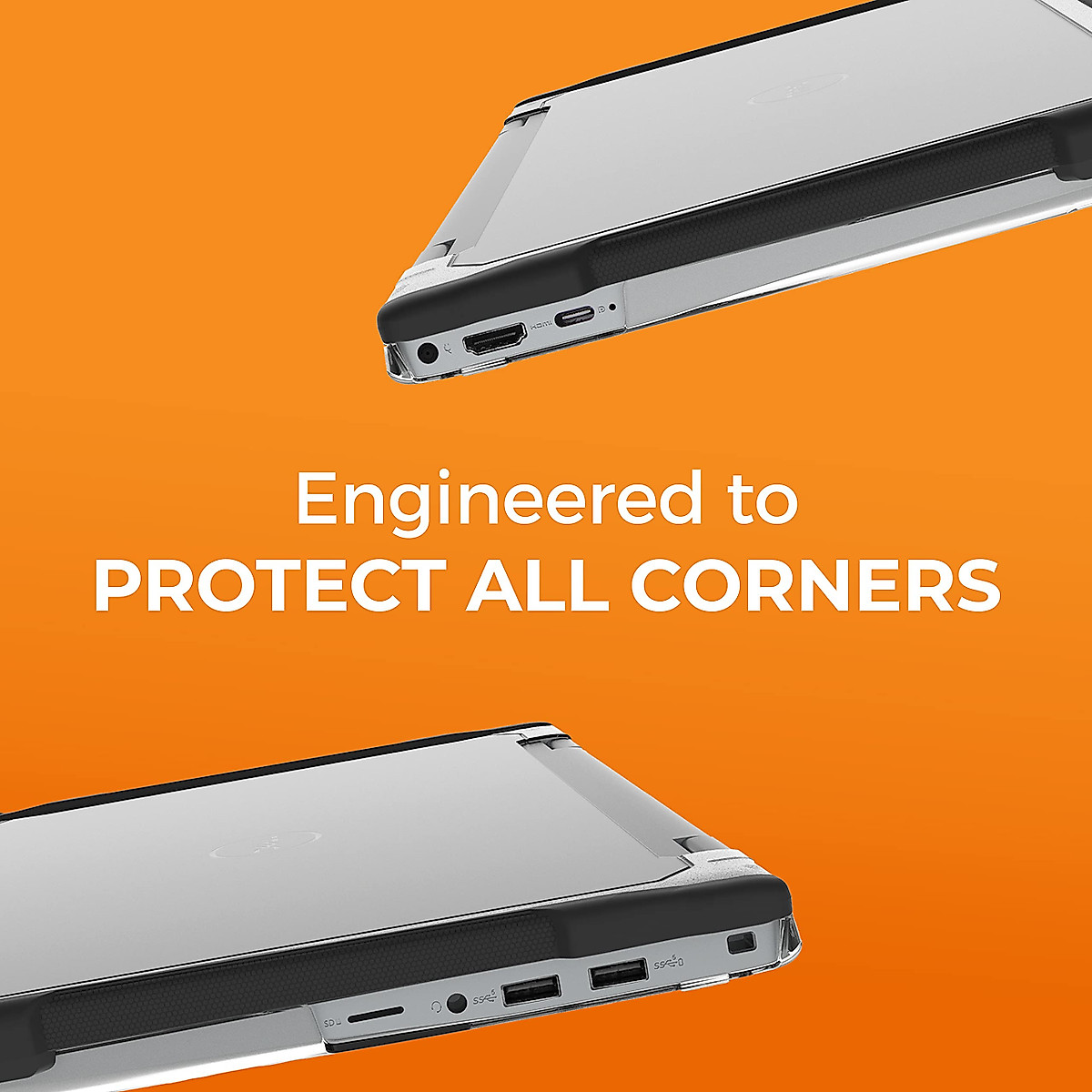 Gumdrop SlimTech Laptop Case Fits Dell Latitude 3330 13-inch (2-in-1) Designed for K-12 Students Teachers & Classrooms – Drop Tested Rugged Shockproof Bumpers for Reliable Device Protection – Black