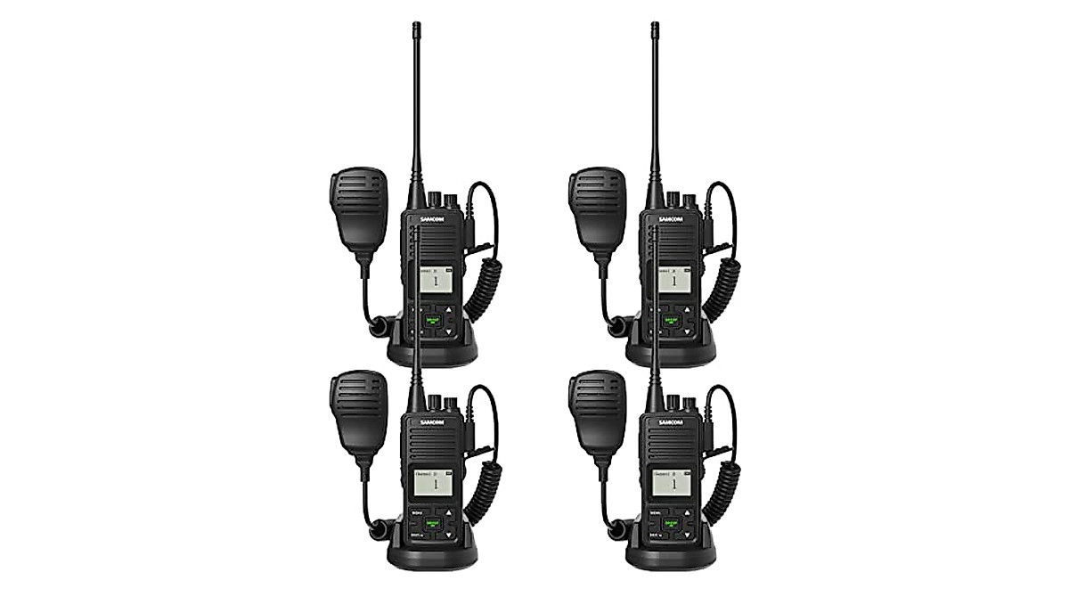 SAMCOM FPCN10A Long Range Walkie Talkies | Heavy Duty 4-Pack