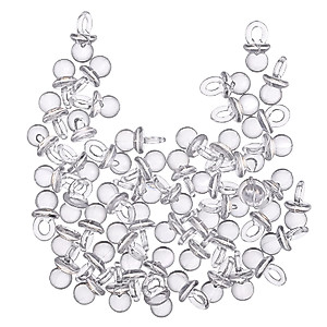 Exceart 50pcs Mini Acrylic Baby Pacifiers Clear Table Scatter Confetti Decorations for Boys and Girls Baby Shower Party Favor Decoration