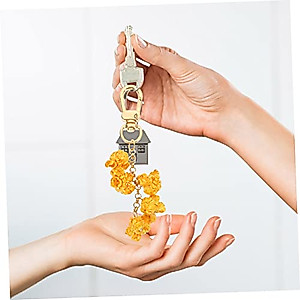 UKCOCO Artificial Food Keychain 2pcs Popcorn Pendant Super Cute Metal Accessories Popcorn Key Ring