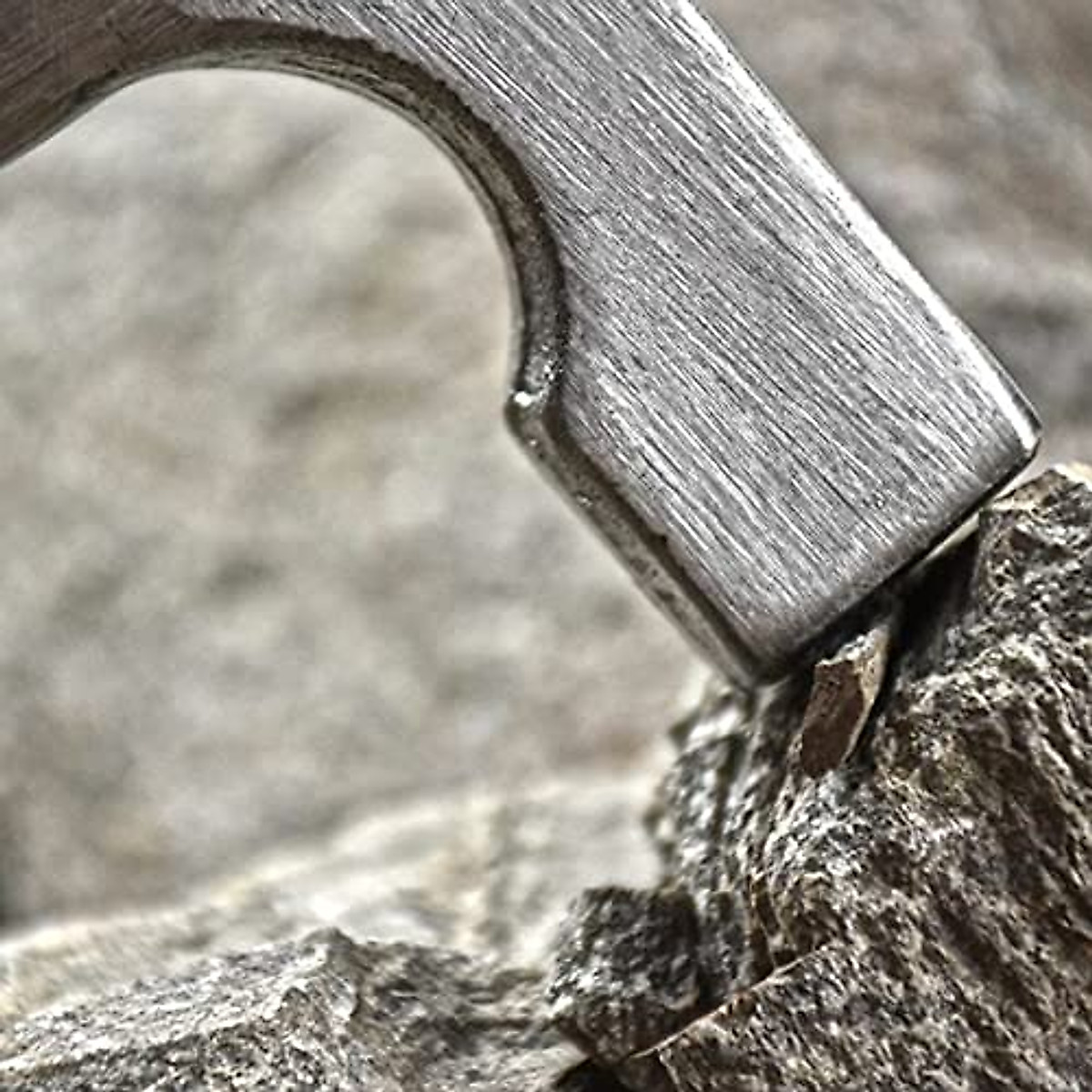 12 Inches Rock Pick Hammer with Skid Handle, All Steel Drop Forged Masonry Hammer with Chrome Plating, Geologist Hammer with Pointed Tip and Shock Reduction Grip for Mining+ A pair of gloves