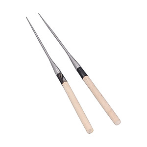 Sushi Chopsticks, 12.4in Stainless Steel Cooking Chopsticks with Wooden Handle Reusable Chopsticks Long Chopsticks for Cooking