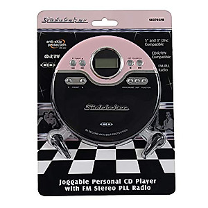Studebaker SB3703PB Retro Joggable Personal CD Player with FM Radio - Pink/Black