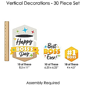 Big Dot of Happiness Happy Boss’s Day - Best Boss Ever DIY Dangler Backdrop - Hanging Vertical Decorations - 30 Pieces