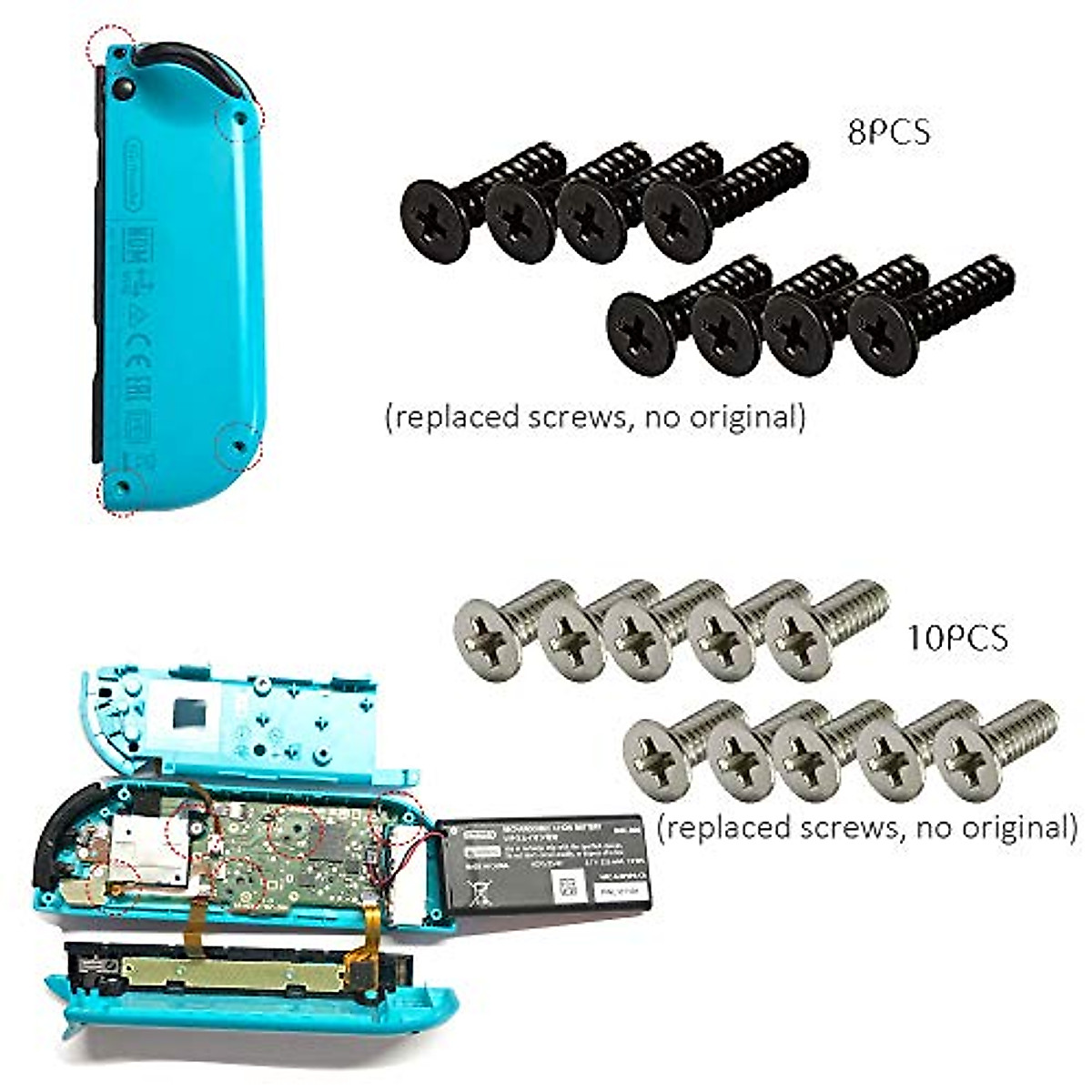 7 In 1 Replacement 3D Analog Joystick Thumb Stick For Nintend Switch Joy Con Controller Sensor Module For Nintend Switch Lite Silver