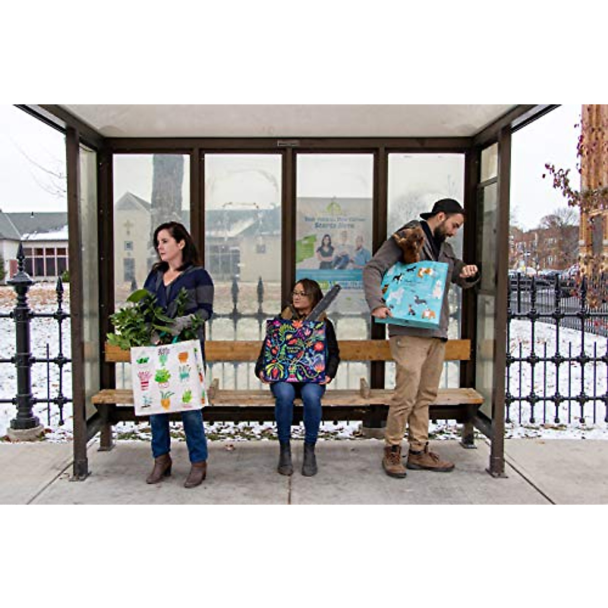 Blue Q Shopper ~ People I Want to Meet: Dogs. Reusable grocery bag, sturdy, easy-to-clean, perfect for dog lovers, 15"h x 16"w x 6"d, made From 95% recycled material.