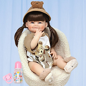 DOLLHOOD 18-Inch Reborn Baby Dolls -Pack of 2 - Realistic Baby Doll with Complete Baby Doll Accessories Soft 360° Movable Arms and Legs. Includes Birth Certificate