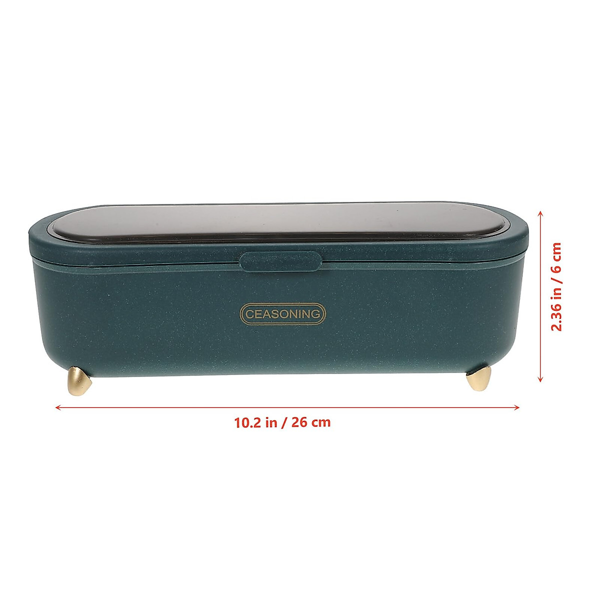 Hemoton Kitchen Utensil Holder Flatware Tray with Lids Plastic Cutlery Storage Box Kitchen Cutlery Utensil Drawer Organizer with Cover Silverware Countertop Storage Containers (Green)