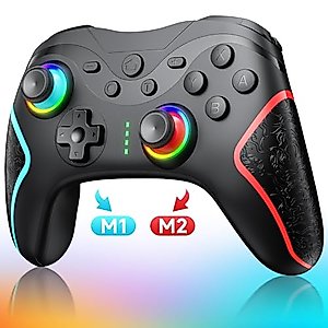 Bidfoce Wireless Switch Controller for Switch/Switch LITE/Switch OLED, Switch Pro Controller with Programming Function, LED Joystick, Adjustable Turbo Vibration,Wake-up Screenshot 【Upgraded Version】