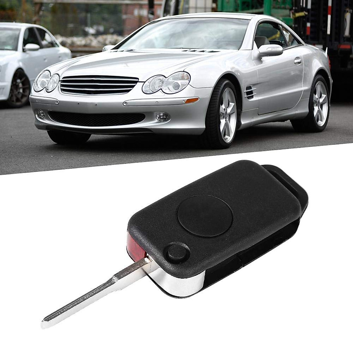 Key Fob Case,Car Flip Key Fob Case 1 Button ABS Cover Fits for M B 1984-2004