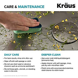 KRAUS Standart PRO 22-inch Drop-In Top Mount 16 Gauge Stainless Steel Single Bowl Laundry Utility Sink, KHT301-22L