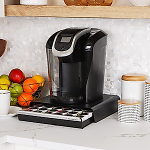 Mind Reader Single Serve Coffee Pod Drawer, 36 Pod Capacity, Countertop Organizer, 13.25"L x 12.75"W x 2.75"H, Black