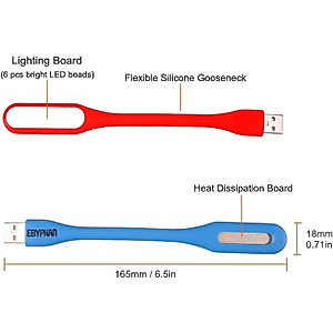 EBYPHAN Mini USB Light for Keyboard, Flexible USB Laptop Light, Adjustable USB Lamp for Notebook Computer(Gooseneck Structure, LED Lighting Source, 10-Pack)