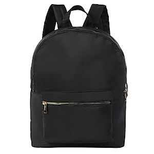 wonshia Preppy school backpack Lightweight Water Resistant Casual nylon College Backpack for teenage girls Casual travel Daypack outdoor（Preppy-black）