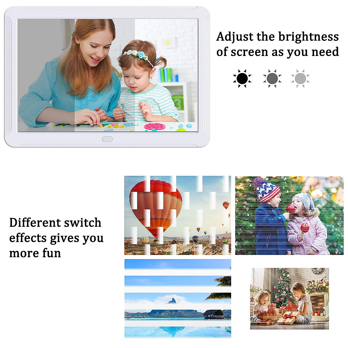 Atatat 10.1 Inch WiFi Digital Picture Frame with 32 GB Storage, Auto Rotate, IPS Touch Screen, Instant Share Photos and Videos Via App, Email, Support SD Card or USB Drive