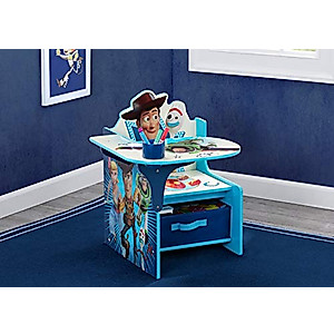 Delta Children Chair Desk with Storage Bin + Design and Store 6 Bin Toy Storage Organizer, Disney/Pixar Toy Story (Bundle)