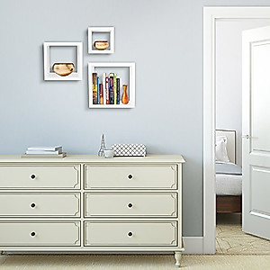 Sorbus Floating Box Shelves — Square Cube Wall Decor Hanging Shelves Decoration — Shelf for Living Room, Bedroom, Trophy Display, Photo Frames