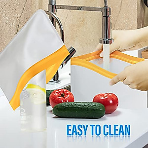 Reusable Food Storage Bags, 6 Pack BPA Free Reusable Freezer Bags Reusable Gallon Bags Sandwich Bags Snack Bags, Extra Thick Leakproof Silicone Lunch Food Bags for Meat Fruits and Vegetables