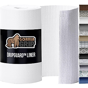 Gorilla Grip Slip Resistant Drawer and Shelf Liner, Non Adhesive Water Resistant, Easy Clean and Trim, Smooth Surface Liners for Kitchen Cabinet, Shelves, Drawers, Pantry, 12 in x 20 FT, White