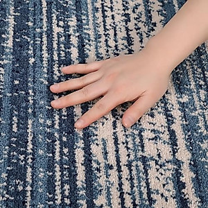 WESTLOOM Area Rug 2x3 Doormat Modern Ombre Area Rug Contemporary Front Door Mat Indoor Entrance Kitchen Rug Non-Shedding Small Rug Accent Door Mat for Living Room Bathroom Bedroom Blue