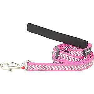 Red Dingo Reflective Ziggy Dog Lead, Small, Hot Pink