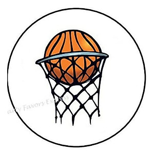30 Pcs 1.5" Inch Basketball Stickers - Basketball Stickers for Kids - I Love Basketball Stickers Envelope Seals Labels - D #AA61RK