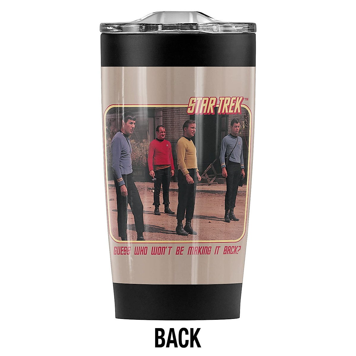 LOGOVISION Star Trek Red Shirt Blues Stainless Steel Tumbler 20 oz Coffee Travel Mug/Cup, Vacuum Insulated & Double Wall with Leakproof Sliding Lid | Great for Hot Drinks and Cold Beverages