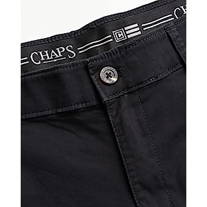 Chaps Men's Khaki Pants - Classic Straight Fit Casual Pant - Comfort Stretch Chinos with Flex Waistband for Men, Size 38W x 30L, American Black