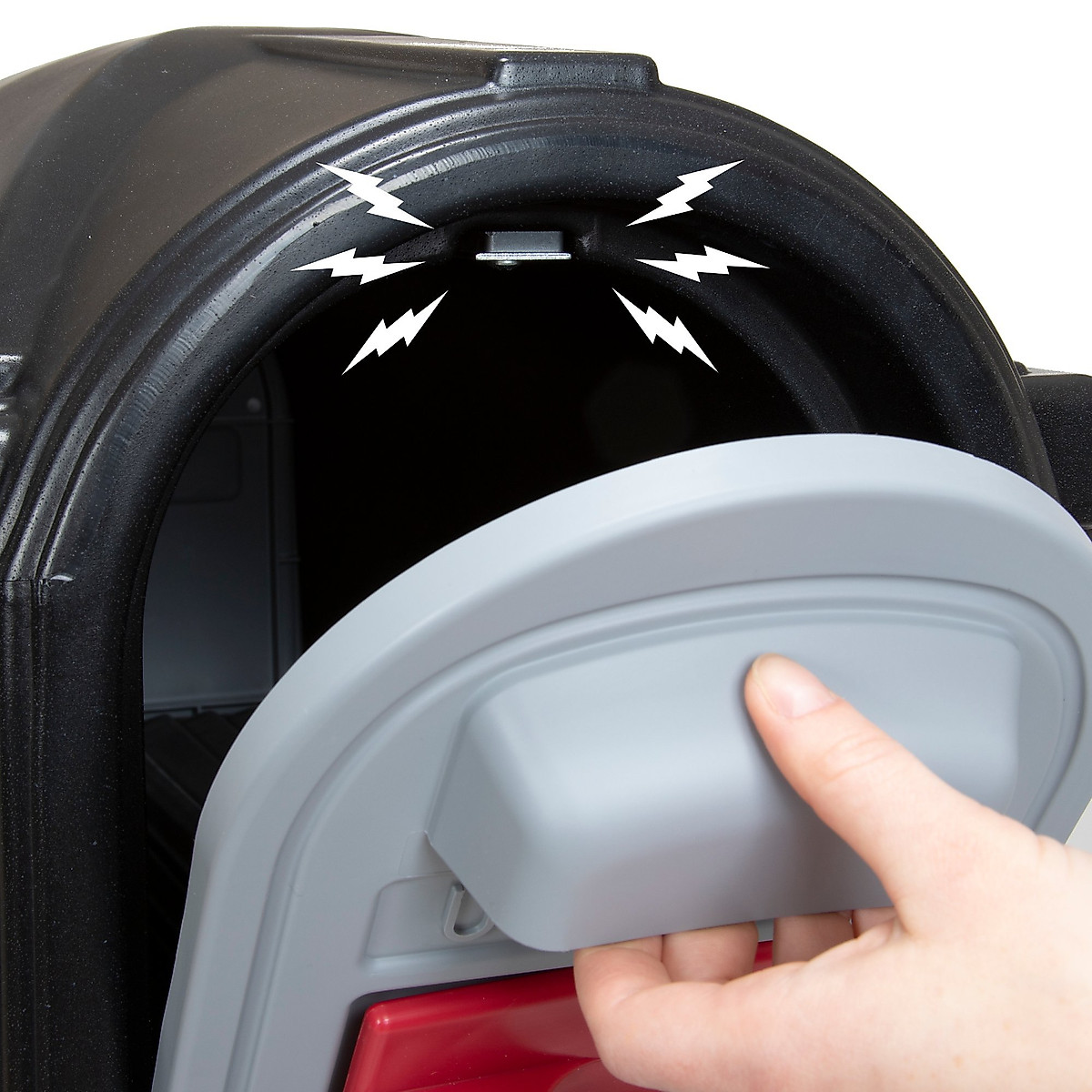 Simplay3 Classic Plastic Residential Mailbox & Post Mount Combo Kit with 2 Access Doors - Black