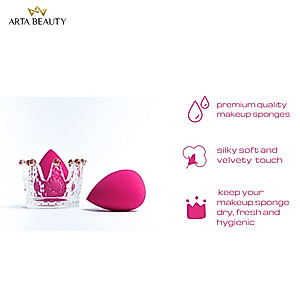 ARTA BEAUTY 3 Pcs Set Beauty Sponge Holder And Beauty Sponges For Makeup Foundation, Concealer, Cream, Powder, Highlighter and Contouring