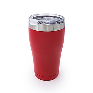 Tahoe Trails 16 oz Stainless Steel Tumbler Vacuum Insulated Double Wall Travel Cup With Lid, Red 66-186-1002