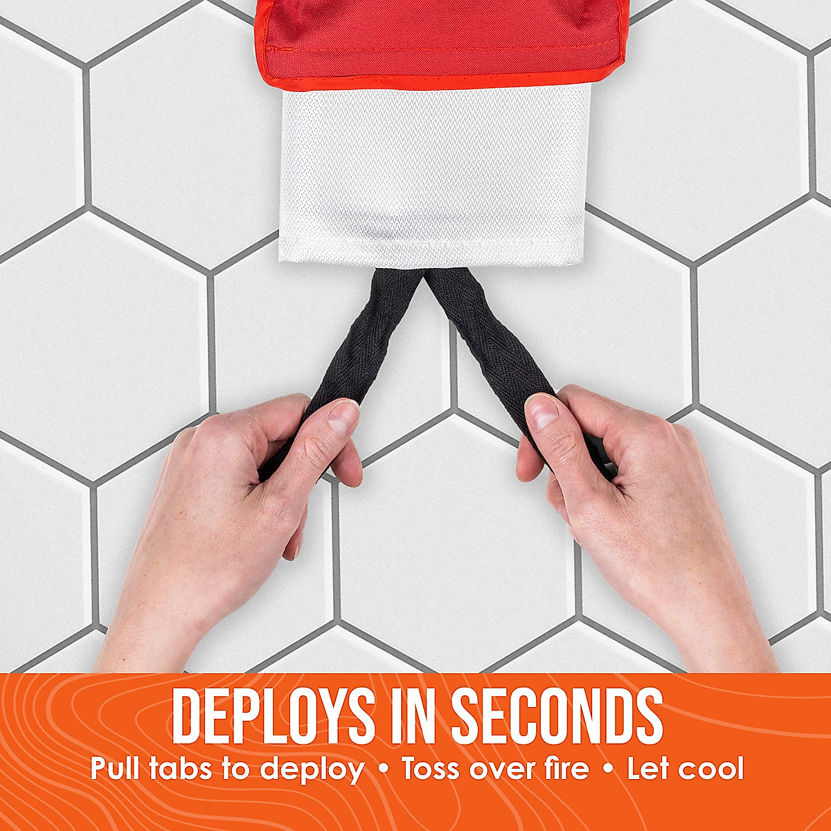 Go Time Gear Emergency Fire Blanket for Home and Kitchen, Fire Retardant Emergency Fire Blanket Kit, Survival Fireproof Blanket Up to 1,200 Degrees Fahrenheit