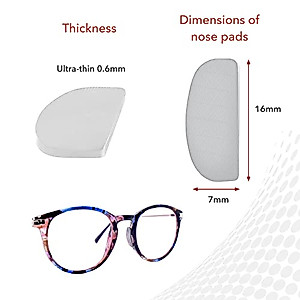Setex Gecko Grip Ultra-Thin 0.6mm Anti Slip Eyeglass Nose Pads, (5 Clear Pair) USA Made, Innovative Microstructured Fibers, 0.6mm x 7mm x 16mm…