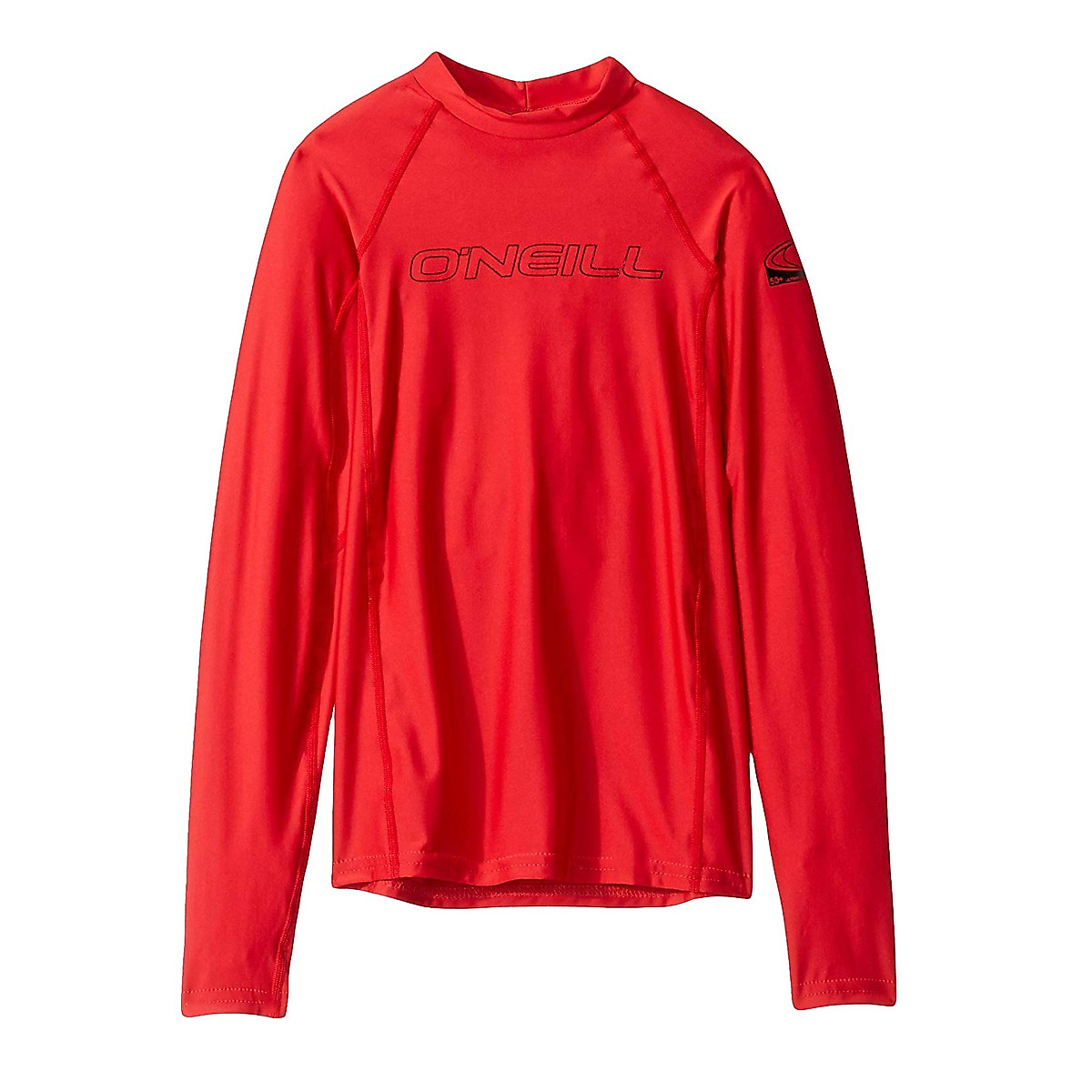 O'Neill Youth Basic Skins UPF 50+ Short Sleeve Rash Guard, Red, 16