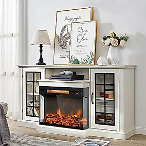 ORALNER Electric Fireplace Insert 23 Inch, 3-Sided Glass Fireplace Heater w/Remote Control & 8H Timer, Thermostat, Overheat Protection, Indoor Recessed Fireplace Insert for TV Stand, 1500W, Black