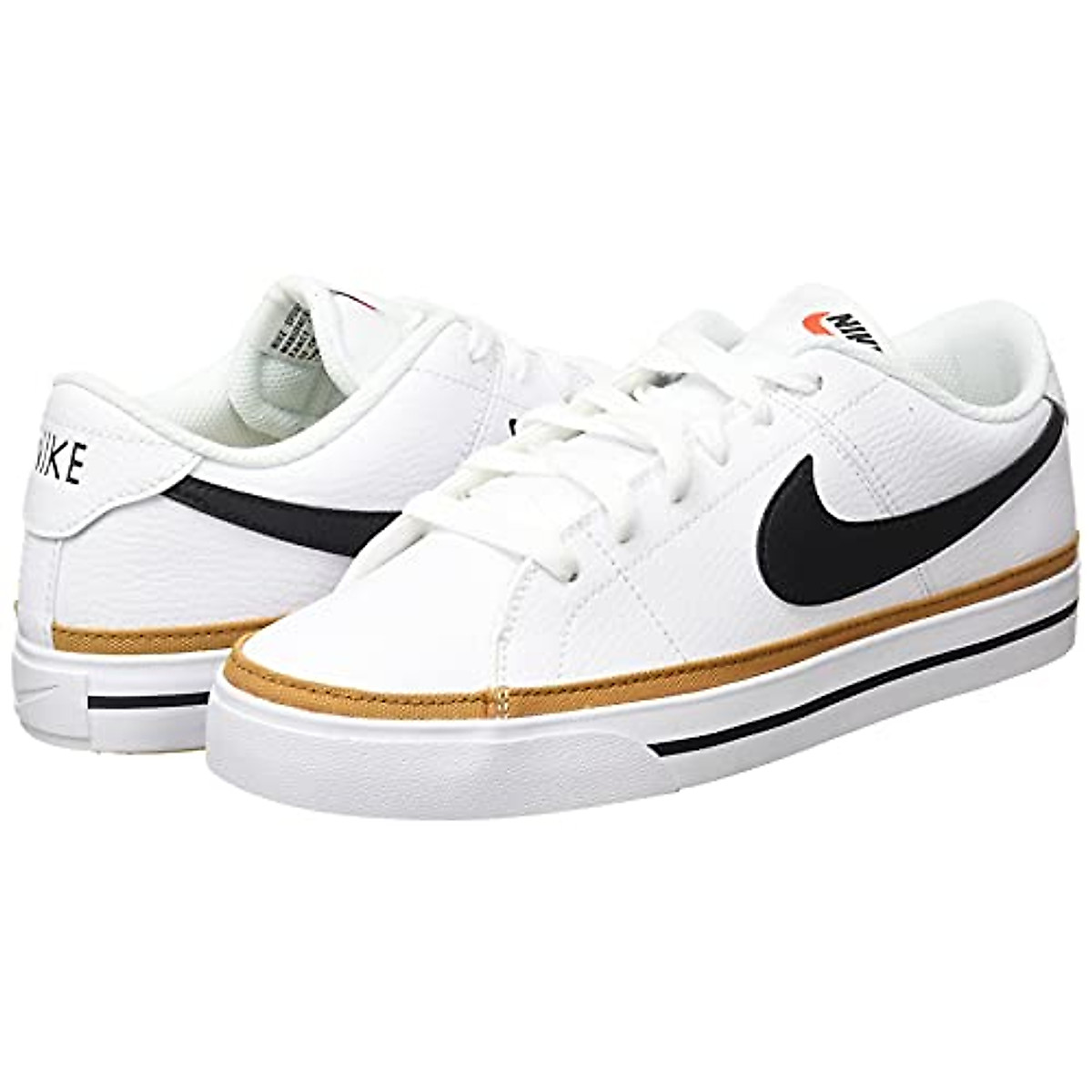 NIKE Women's Court Legacy Sneaker, White/Desert Ochre/Team Orange/Black, 8