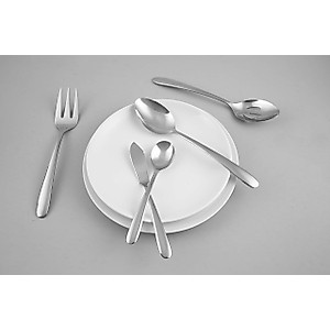 Cambridge Silversmiths Jude Mirror 45 Piece Flatware Set, Service for Eight, silver