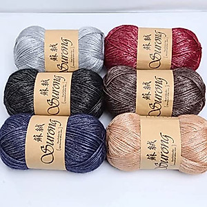 Crochet Yarn, 1 Roll 100g Crochet Yarn Strong Warmth Multiple Colour Hand Knitting Thick Wool Thread Cotton Yarn for Gift (Navy Blue)